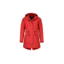 Leitfeuer Regenmantel Damen PU-Parka mit Punkte-Anker-Print