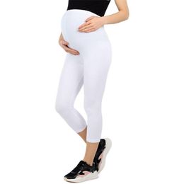 Be Mammy Umstandsleggings Damen 3/4 Umstandsleggings aus Bio-Baumwolle BE20-284 (1-tlg) elastischer Bund