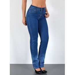 ESRA Straight-Jeans G500 Damen Straight Fit Jeans High Waist