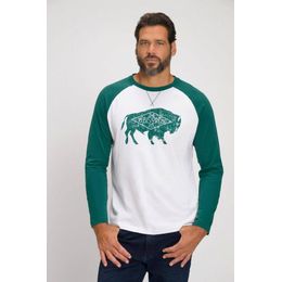 JP1880 Schlafanzug T-Shirt Langarm zweifarbig Bison Print