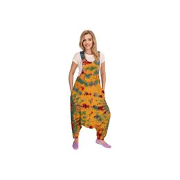 Kunst und Magie Latzhose Tie Dye Batik Latzhose Haremshose Hose Psy 70er Boho Jumpsuit Bunt