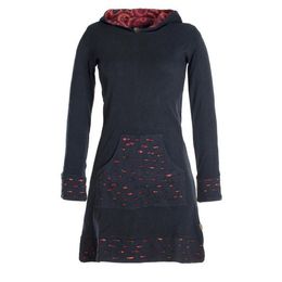 Vishes Midikleid Langarm-Shirtkleid Hoodie-Kleid mit Kapuze Übergangskleid