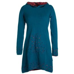 Vishes Midikleid Langarm-Shirtkleid Hoodie-Kleid mit Kapuze Übergangskleid