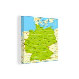 OneMillionCanvasses® OneMillionCanvasses® Leinwandbild Bunte Deutschlandkarte