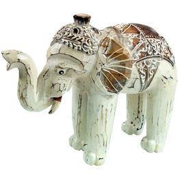 Guru-Shop Dekofigur Geschnitzter Elefant in 3 Größen