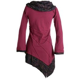 Vishes Jerseykleid Asymmetrisches Kleid aus Baumwolle mit Schalkragen Ethno