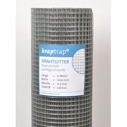 Kraptrap® Voliere Volierendraht Drahtgitter 12 x 12 mm – 20 m x 1 m Drahtgitter als Vogeldraht