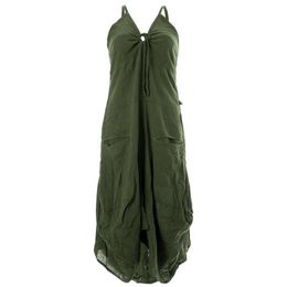 Vishes Ballonkleid Lagenlook Ballonkleid mit verstellbaren Trägern Hippie