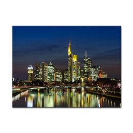 Bilderdepot24 Leinwandbild Frankfurt Skyline bei Nacht