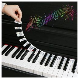 NUODWELL Aufkleber Farbe Kieselgel Entfernbar Klavier Keyboard für 88/61 Tasten Tastatur