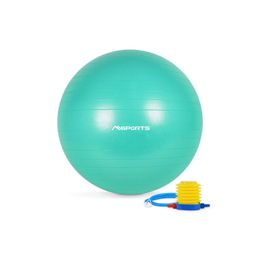 MSPORTS® Gymnastikball Gymnastikball Anti Burst inkl. Pumpe + Workout App