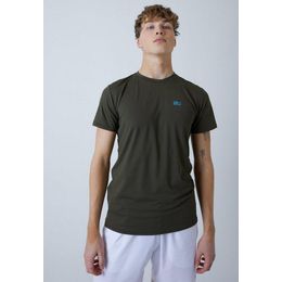 SPORTKIND Funktionsshirt Tennis T-Shirt Rundhals Herren & Jungen khaki