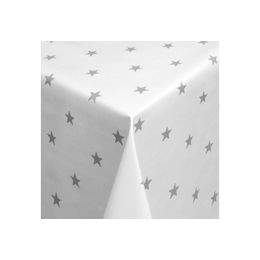 Moderno Tischdecke Wachstuch Tischdecke Wachstischdecke Weihnachten abwaschbar mit Sterne Motiv Weiss-Grau