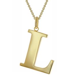trendor Kette mit Anhänger mit Großem Buchstaben L 925 Silber mit Goldauflage