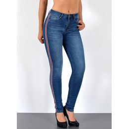 ESRA Skinny-fit-Jeans J330 Damen High Waist Skinny Jeans mit Streifen
