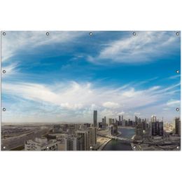 Wallario Sichtschutzzaunmatten Panoramablick über Dubai