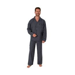 Trend by Normann Pyjama Herren Flanell Schlafanzug zum durchknöpfen