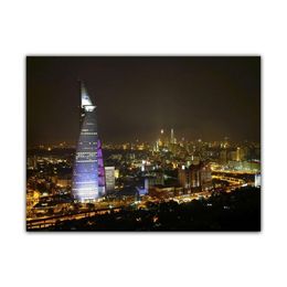 Bilderdepot24 Leinwandbild Nachtaufnahme von Kuala Lumpur