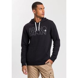 Bruno Banani Kapuzensweatshirt Logoprint vorne, schwarz