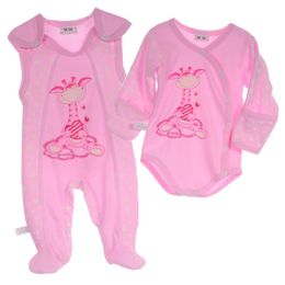 La Bortini Strampler Wickelbody und Strampler Set 2Tlg. Body Baby Anzug 44 50 56 62 68 74