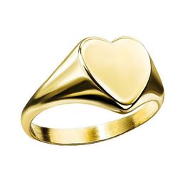 Taffstyle Fingerring Damen Ring Siegelring Herz vergoldet modern