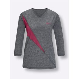 Catamaran Sports Damen Funktionsshirt schnelltrocknend, grau-meliert-pink, Gr&ouml;&szlig;e 36/38