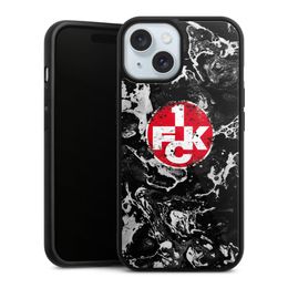 DeinDesign iPhone 15 Handy Gallery Case Handyh&uuml;lle 9H Geh&auml;rtetes Glas R&uuml;ckseite H&uuml;lle Coat Of Arms 1. Fc Kaiserslautern Muster Gallery Case
