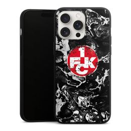 DeinDesign iPhone 15 Pro Max Handy Premium Silikon H&uuml;lle Handyh&uuml;lle schwarz Case Coat Of Arms 1. Fc Kaiserslautern Muster Silikon Premium Case