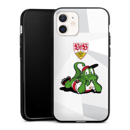DeinDesign iPhone 12 Handy Silikon H&uuml;lle Case schwarz Handyh&uuml;lle Official Licensed Product Mascot Vfb Stuttgart