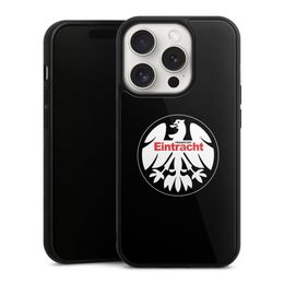 DeinDesign iPhone 15 Pro Handy Gallery Case Handyh&uuml;lle 9H Geh&auml;rtetes Glas R&uuml;ckseite H&uuml;lle Eintracht Frankfurt Sge Official Licensed Product Gallery Case
