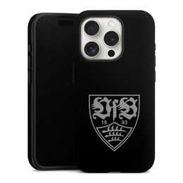 DeinDesign iPhone 15 Pro Handy Panzer Handyh&uuml;lle robuste Outdoor H&uuml;lle Schutzh&uuml;lle matt Official Licensed Product Vfb Stuttgart Logo Tough Case