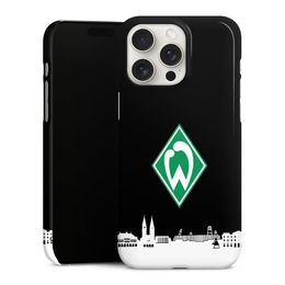DeinDesign iPhone 15 Pro Max Handy Premium Case Smartphone Handyh&uuml;lle Schutzh&uuml;lle gl&auml;nzend Skyline Sv Werder Bremen Official Licensed Product Premium Case