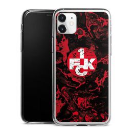 DeinDesign iPhone 11 Handy Slim Case Silikon Handyh&uuml;lle transparent H&uuml;lle extra d&uuml;nn 1. Fc Kaiserslautern Logo 1. Fck Silikon Slim Case