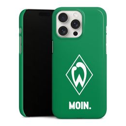 DeinDesign iPhone 15 Pro Max Handy Premium Case Smartphone Handyh&uuml;lle Schutzh&uuml;lle gl&auml;nzend Moin Official Licensed Product Sv Werder Bremen Premium Case