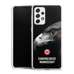 DeinDesign Galaxy A33 5G Handy Silikon H&uuml;lle Case wei&szlig; Handyh&uuml;lle Eintracht Frankfurt Official Licensed Product European Cup Silikon Case