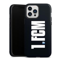 DeinDesign iPhone 13 Pro Max Handy Panzer Handyh&uuml;lle robuste Outdoor H&uuml;lle Schutzh&uuml;lle gl&auml;nzend 1. Fcm 1. Fc Magdeburg Official Licensed Product Tough Case