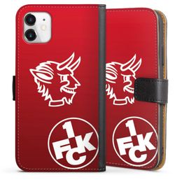 DeinDesign iPhone 11 Handy Klapph&uuml;lle Handyh&uuml;lle aus Kunst Leder schwarz Flip Case Devil Official Licensed Product 1. Fc Kaiserslautern Sideflip mit Lasche