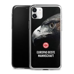 DeinDesign iPhone 11 Handy Slim Case Silikon Handyh&uuml;lle transparent H&uuml;lle extra d&uuml;nn European Cup Official Licensed Product Eintracht Frankfurt Silikon Slim Case