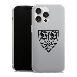 DeinDesign iPhone 15 Pro Max Handy Silikon H&uuml;lle Case transparent Handyh&uuml;lle Logo Official Licensed Product Vfb Stuttgart Silikon Case