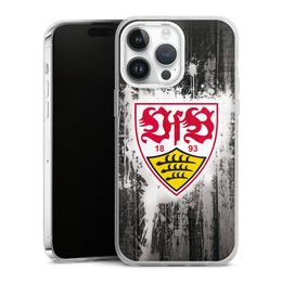 DeinDesign iPhone 14 Pro Max Handy Silikon H&uuml;lle Case transparent Handyh&uuml;lle Official Licensed Product Vfb Stuttgart Bundesliga Silikon Case