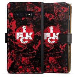 DeinDesign Galaxy S10 Plus Handy Klapph&uuml;lle Handyh&uuml;lle aus Kunst Leder schwarz Flip Case 1. Fc Kaiserslautern 1. Fck Logo Sideflip mit Lasche