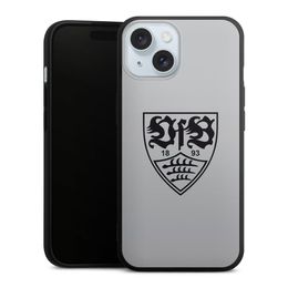 DeinDesign iPhone 15 Handy Premium Silikon H&uuml;lle Handyh&uuml;lle schwarz Case Logo Official Licensed Product Vfb Stuttgart Silikon Premium Case