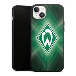 DeinDesign iPhone 14 Handy Premium Silikon H&uuml;lle Handyh&uuml;lle schwarz Case Sv Werder Bremen Coat Of Arms Official Licensed Product Silikon Premium Case