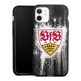 DeinDesign iPhone 12 Handy Silikon H&uuml;lle Case schwarz Handyh&uuml;lle Official Licensed Product Bundesliga Vfb Stuttgart