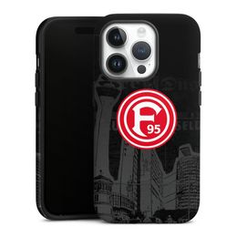DeinDesign iPhone 14 Pro Handy Panzer Handyh&uuml;lle robuste Outdoor H&uuml;lle Schutzh&uuml;lle matt Official Licensed Product Logo Fortuna D&uuml;sseldorf Tough Case