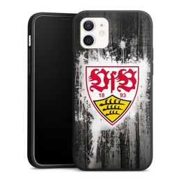 DeinDesign iPhone 12 Handy Premium Silikon H&uuml;lle Handyh&uuml;lle schwarz Case Official Licensed Product Vfb Stuttgart Bundesliga Silikon Premium Case