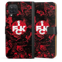 DeinDesign Galaxy A12 Handy Klapph&uuml;lle Handyh&uuml;lle aus Kunst Leder schwarz Flip Case 1. Fc Kaiserslautern 1. Fck Logo Sideflip mit langer Lasche