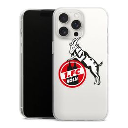 DeinDesign iPhone 15 Pro Max Handy Silikon H&uuml;lle Case transparent Handyh&uuml;lle Transparent Logo 1. Fc K&ouml;ln Silikon Case