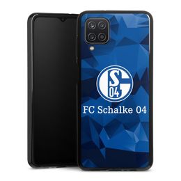 DeinDesign Galaxy A12 Handy Silikon H&uuml;lle Case schwarz Handyh&uuml;lle Fc Schalke 04 Muster Camouflage
