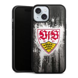 DeinDesign iPhone 15 Handy Gallery Case Handyh&uuml;lle 9H Geh&auml;rtetes Glas R&uuml;ckseite H&uuml;lle Official Licensed Product Vfb Stuttgart Bundesliga Gallery Case